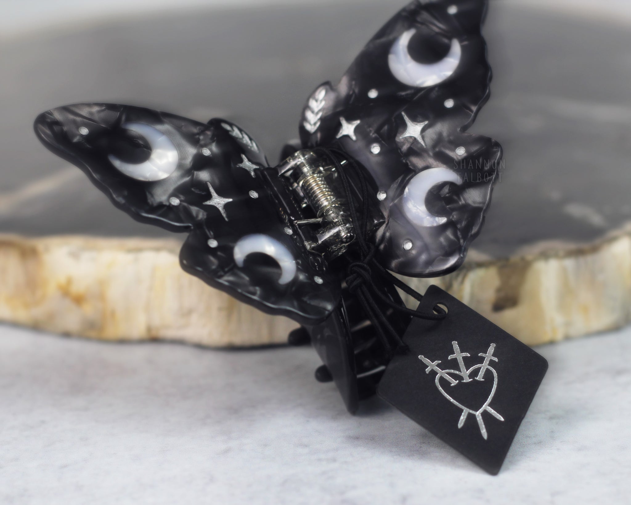 Midnight Moth Hair Claw - Silver – Shannon Talbott