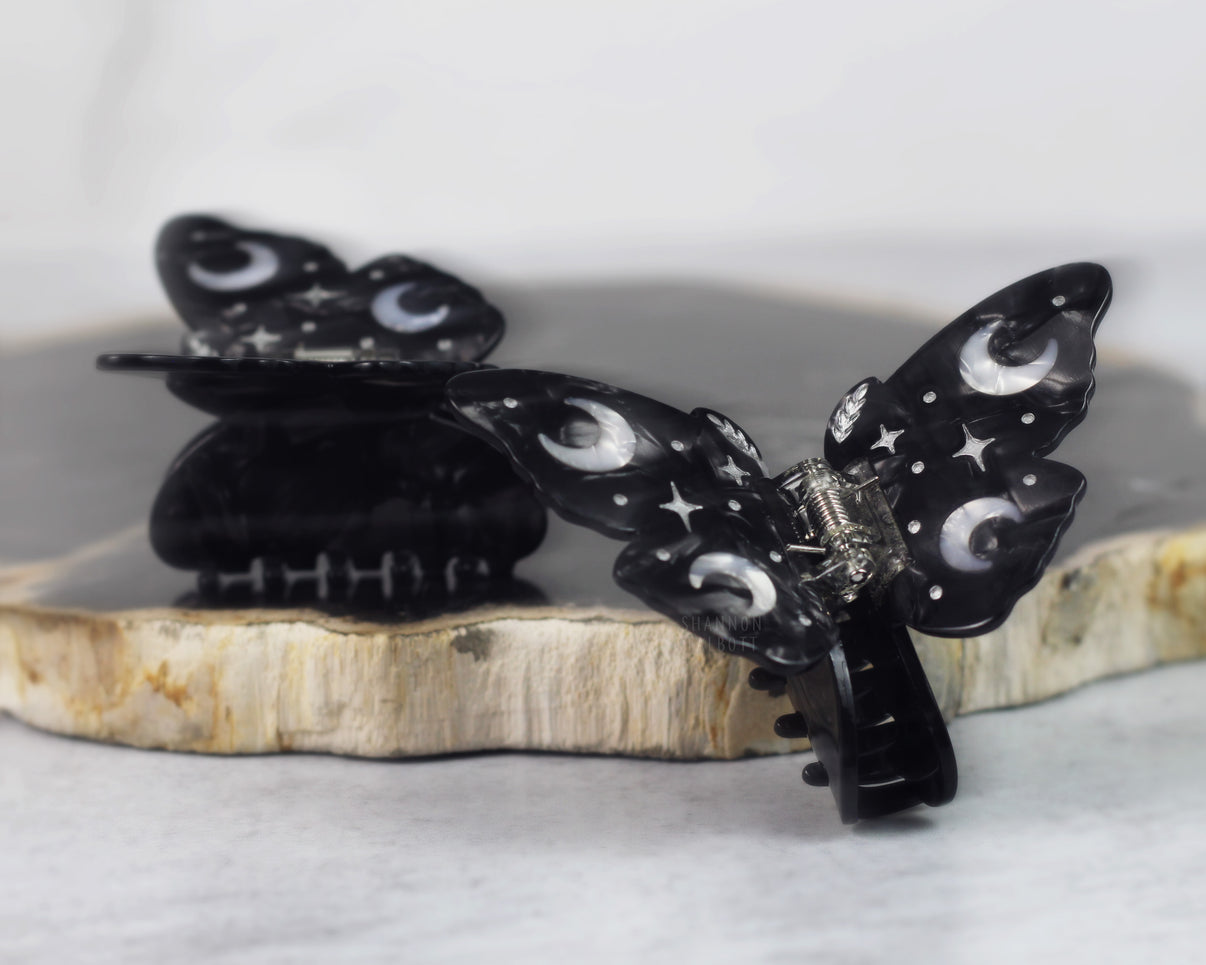 Midnight Moth Hair Claw - Silver – Shannon Talbott