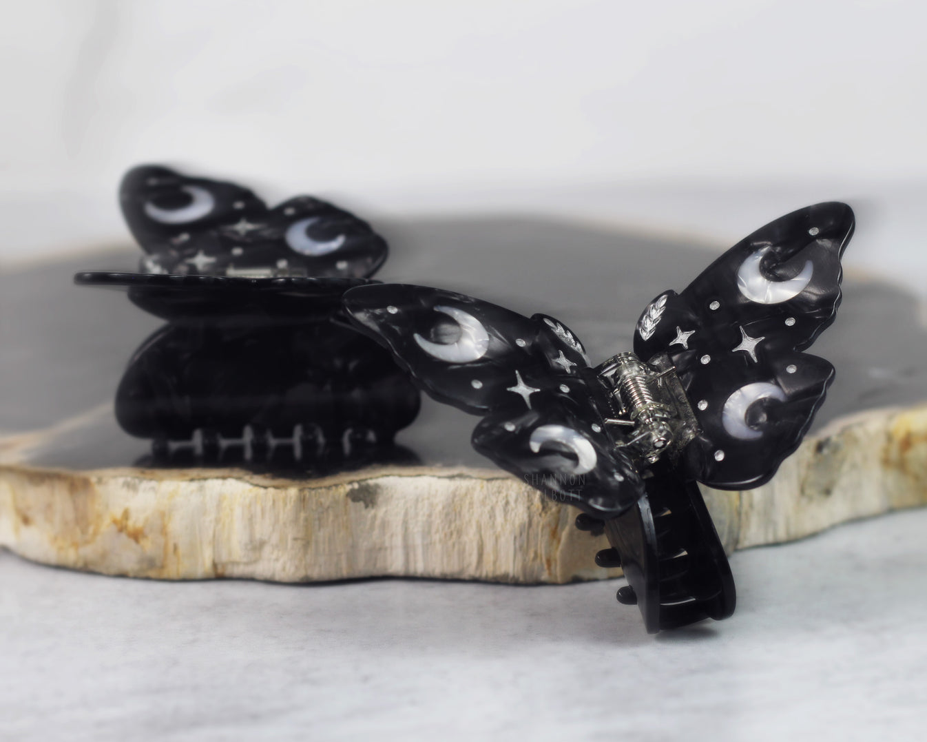 Midnight Moth Hair Claw - Silver – Shannon Talbott