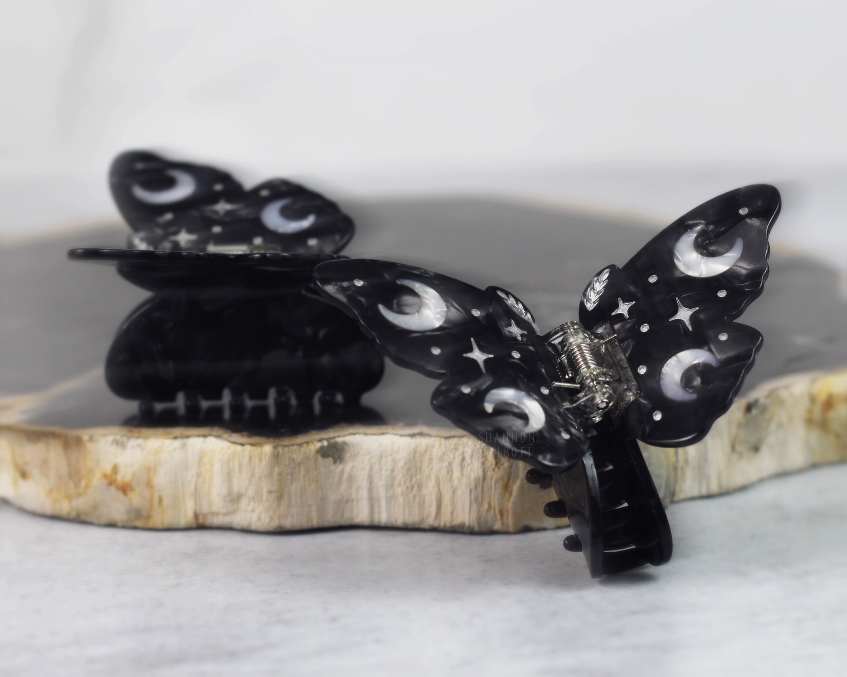 Midnight Moth Hair Claw - Silver – Shannon Talbott